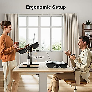 HUANUO Laptop Bed Desk, Computer Lap Tray for Couch Sofa Floor, Foldable Table with Height Adjustment & 35° Adjustable Tilt Angle for Working, Eating, HNLD19