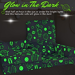 MeMoreCool Kids Couch, 10-Piece Modular Play Couch for Playroom, Fold Out Kids Sofa for Girl Boy, Glow Space