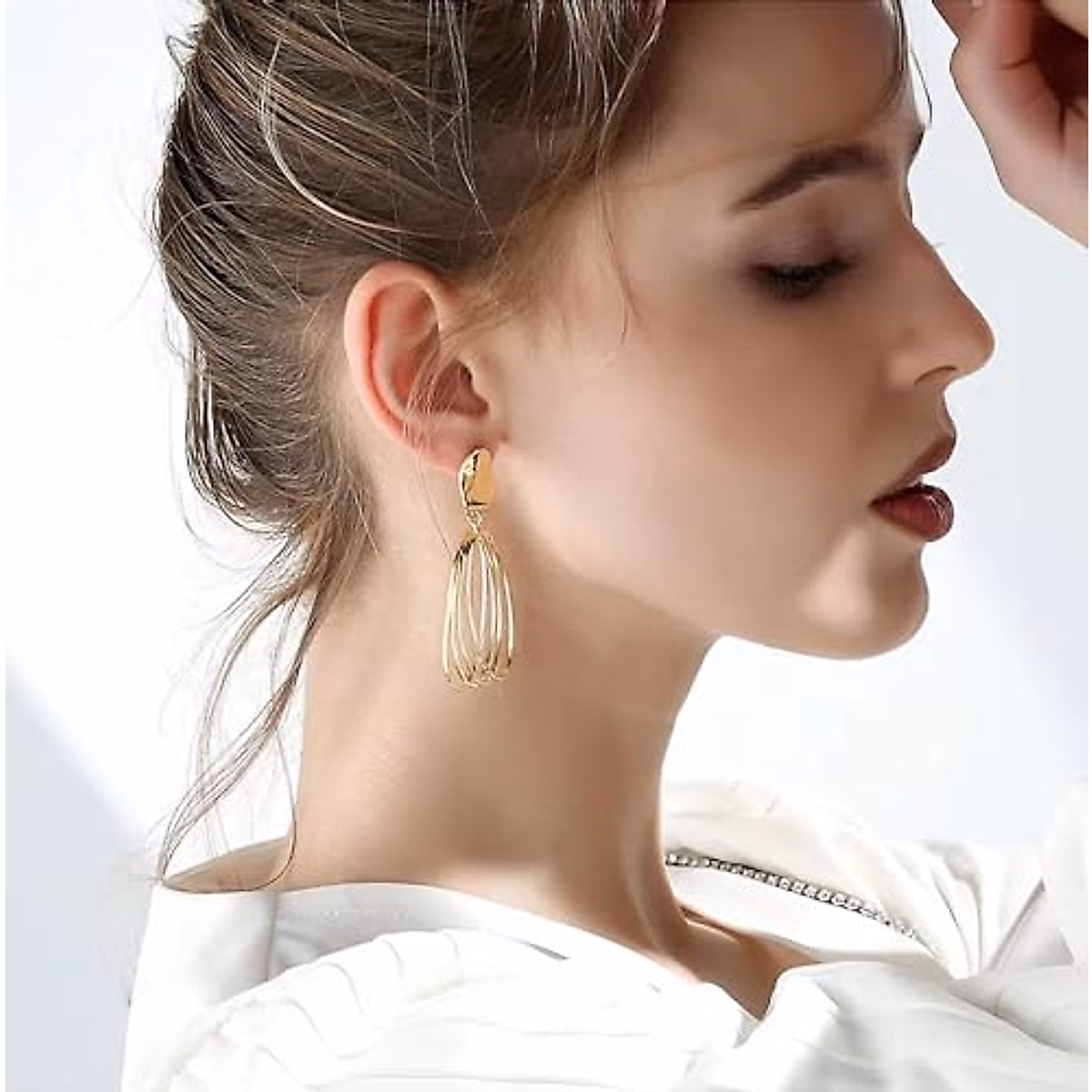 Gold Dangle Earrings Hypoallergenic Earrings Gold Statement Earrings Gold Teardop Earrings Gold Earrings For Women