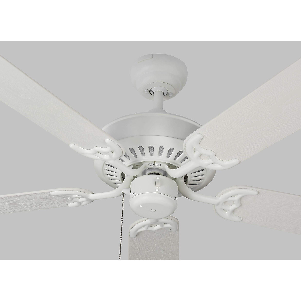 Monte Carlo 5HVO44RZW Haven Outdoor Ceiling Fan with Pull Chain, 44 inch, White - no Light, 5 MDF Blades