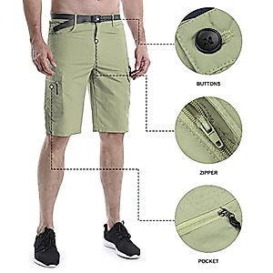 Mesinsefra Men's Hiking Cargo Shorts Lightweight Quick Dry Outdoor Stretch Travel Fishing with Multi Pockets Grey 38