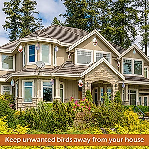 Vactas 2021 Bird Reflector Double Sided Design Bird Reflective Devices with Owl Eye for House Windows Garden Set of 5