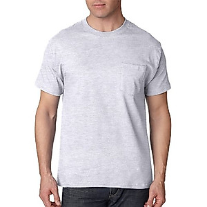 Hanes Beefy-T Adult Pocket T-Shirt Grey L