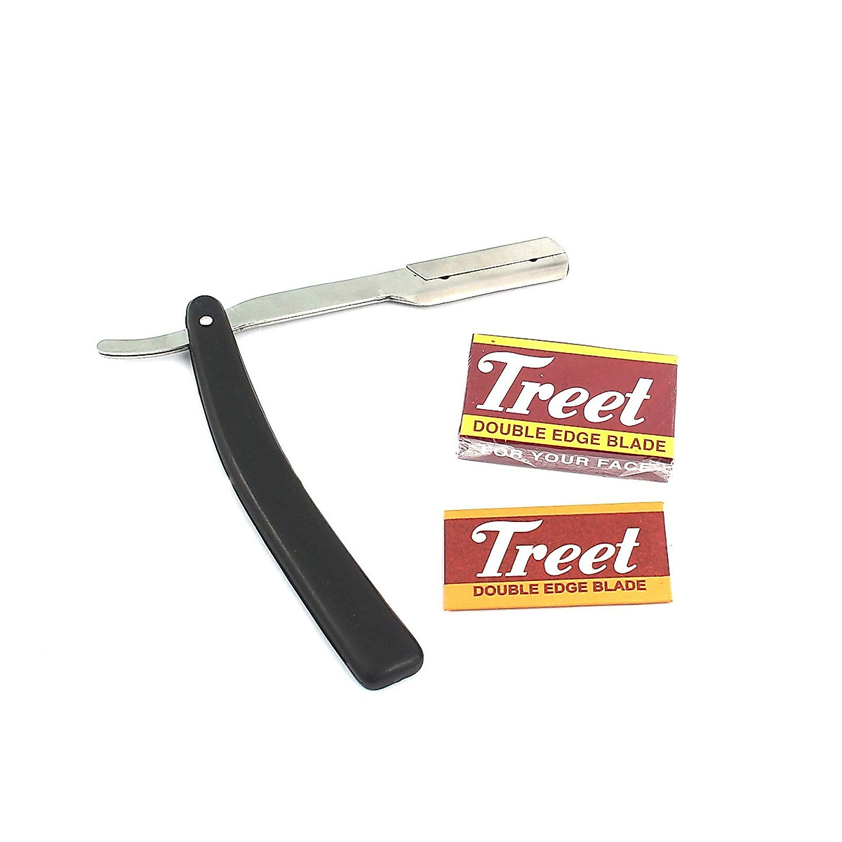 LAJA IMPORTS Manual Folding Shaving Knife Beard Cutter Shaver Straight Edge Barber Razor 'Black Double UP to 22 Blades (Set of 11 Blades)