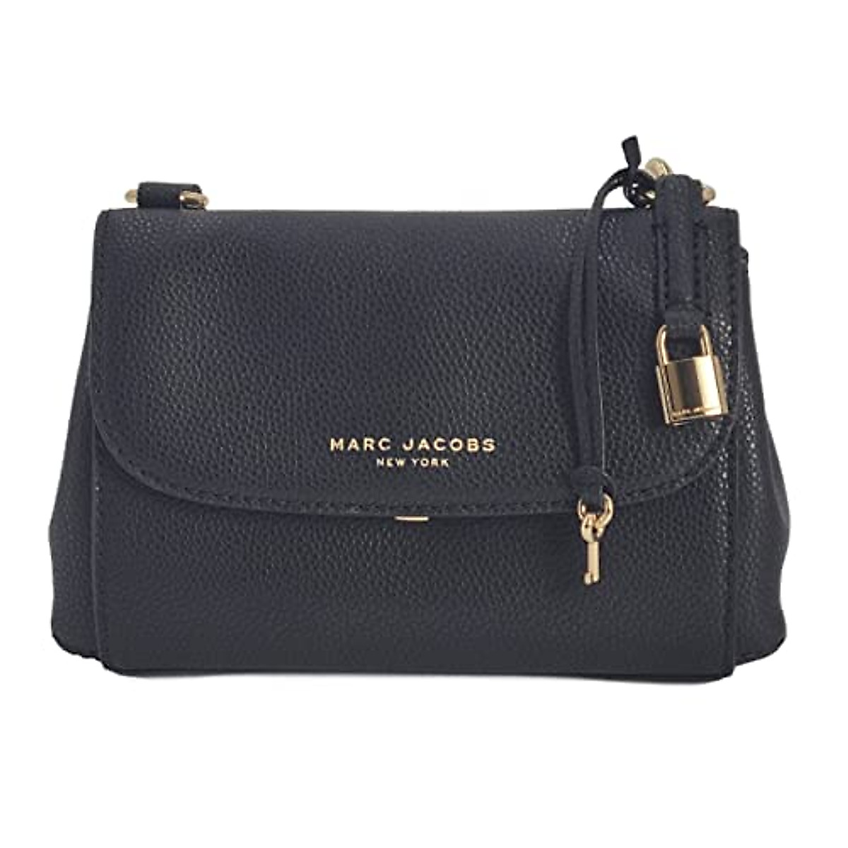 Marc Jacobs H104L01PF22 Black With Gold Hardware Women's Leather Shoulder Bag