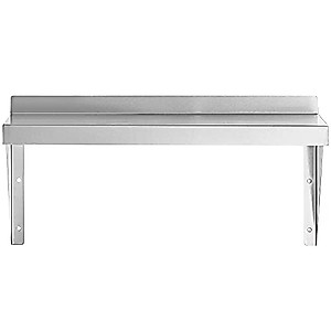 Regal Altair Stainless Steel Wall Mount Solid Shelf | Custom Sizes | Capacity: 200+ lb