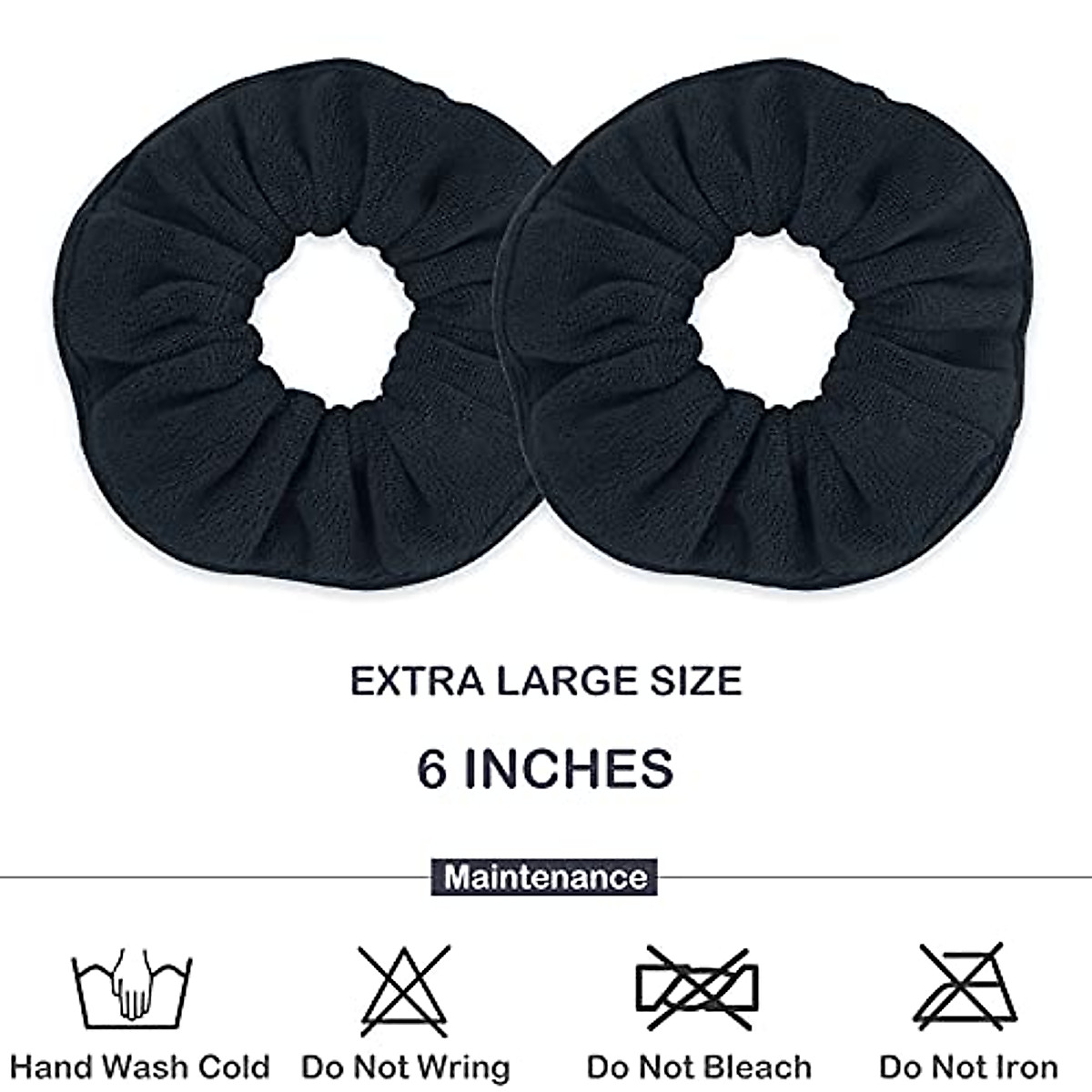 IVARYSS Super Towel Scrunchies for Drying Hair, Absorbent and Soft Microfiber for Frizz Free, Large Thick Ponytail Holder Wet Hair Accessories for Women and Girls, 4 PCS (Black)