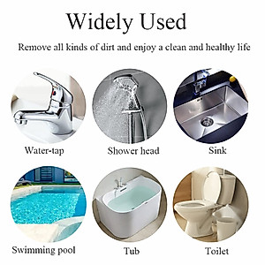 2 Pack Pumice Stone Toilet Bowl Clean Brush with Handle, Remove Toilet Bowl Hard Water Rings, Calcium Buildup and Rust Suitable for Cleaning Toilet, Bathroom, Kitchen Sink, Grill（Gray