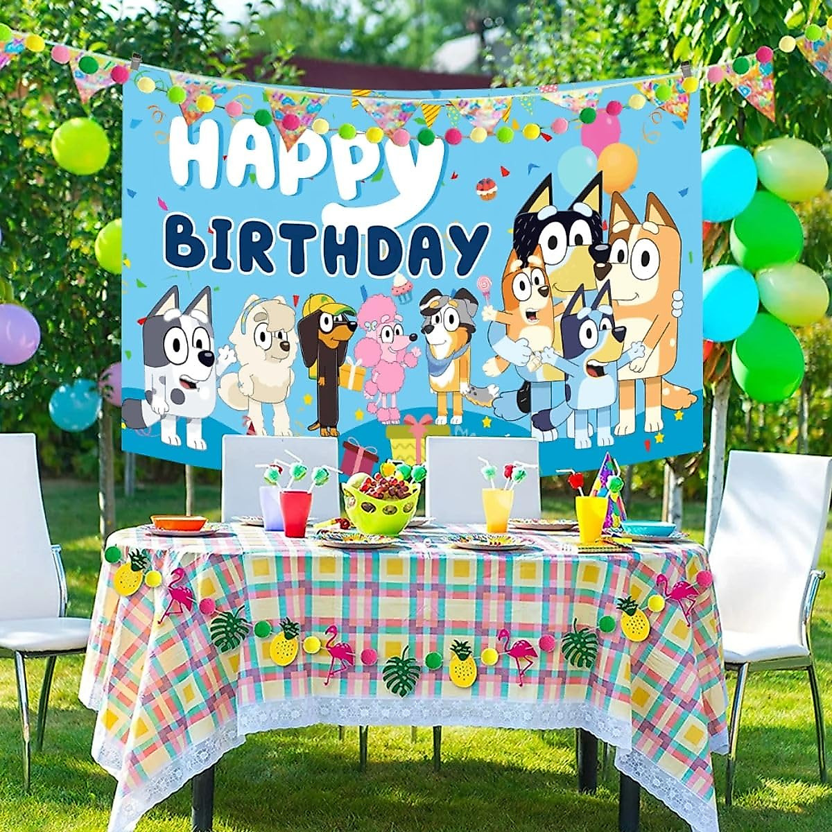 Party Cake Table Decorations Baby Shower Banner Cartoon Anime Party Supplies Party Cake Table Decorations Baby Shower Banner Photo Booth Studio Props Birthday Party Supplies (5X3.3FT)