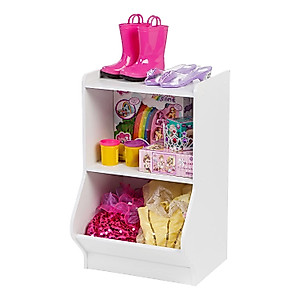 IRIS USA KSB-2WHT 2-Tier Storage Organizer Shelf with Foot Board, 2 Shelves, White