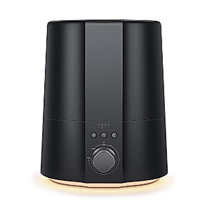 Air Humidifiers for Home, 2.5L Small Cool Mist Humidifiers for 30H Humidifying, Mini Quiet Ultrasonic Air Humidifiers for Baby, Plants, Bed Room, Night Light, Easy to Clean, 4 Timing, Auto Shut-Off Humidifiers (Black)
