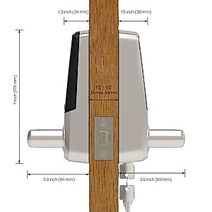Ultraloq UL3 Fingerprint and Touchscreen Keyless Smart Lever Door Lock (Satin Nickel) | 3-in-1 Keyless Entry | Secure Finger ID | Anti-peep Code | Premium Construction Material | Match Home Aesthetics