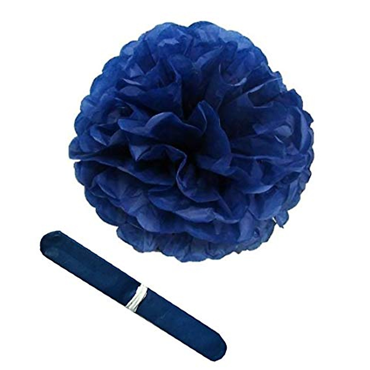 TopAAA 12pcs Tissue Paper Flower Poms Wedding Birthday Party Room Decoration of 10 inches (Royal Blue)