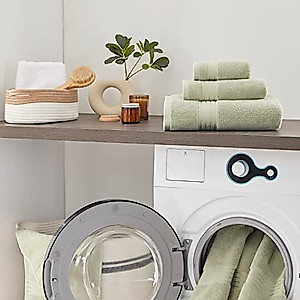 COZYART Luxury Sage Green Bath Towels Set, Turkish Cotton Hotel Large Bath Towels for Bathroom, Thick Bathroom Towels Set of 3 with 1 Bath Towel, 1 Hand Towel, 1 Washcloth, 650 GSM…