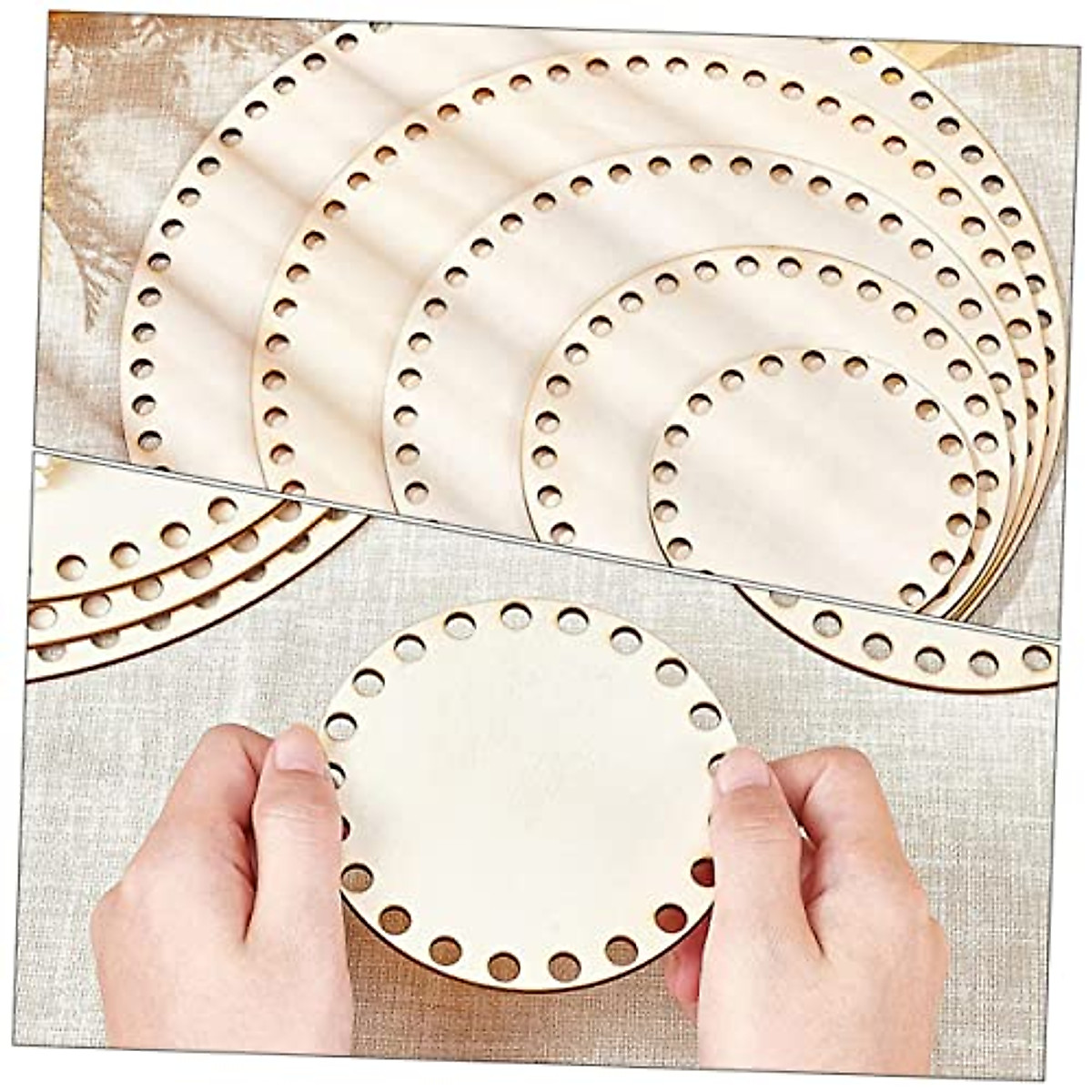 STOBAZA 25 pcs Woven Bag Base Round Bottom Basket Wood Bag Bottom Basket Bottom Basket Weaving Base Wooden Handbag Base Circle Purse DIY Kits Wooden Bag Bottom Shaper Round Basket Crochet