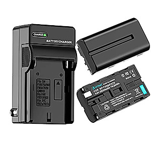 Artman NP-F550 Battery 2-Pack and Wall Charger for Sony NP F550, F530, F970, F960, F770, F750, F330, CCD-SC55, TR516, TR716, TR818, TR910, TR917 Camera, CN-160, CN-216 LED Video Light (2600mAh)