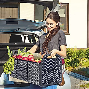 HXR Car Boot Bags 2 Pcs Car Storage Box Auto Supplies Car Trunk Storage Box Foldable Organizer Car Boot Bags (Color : Black)