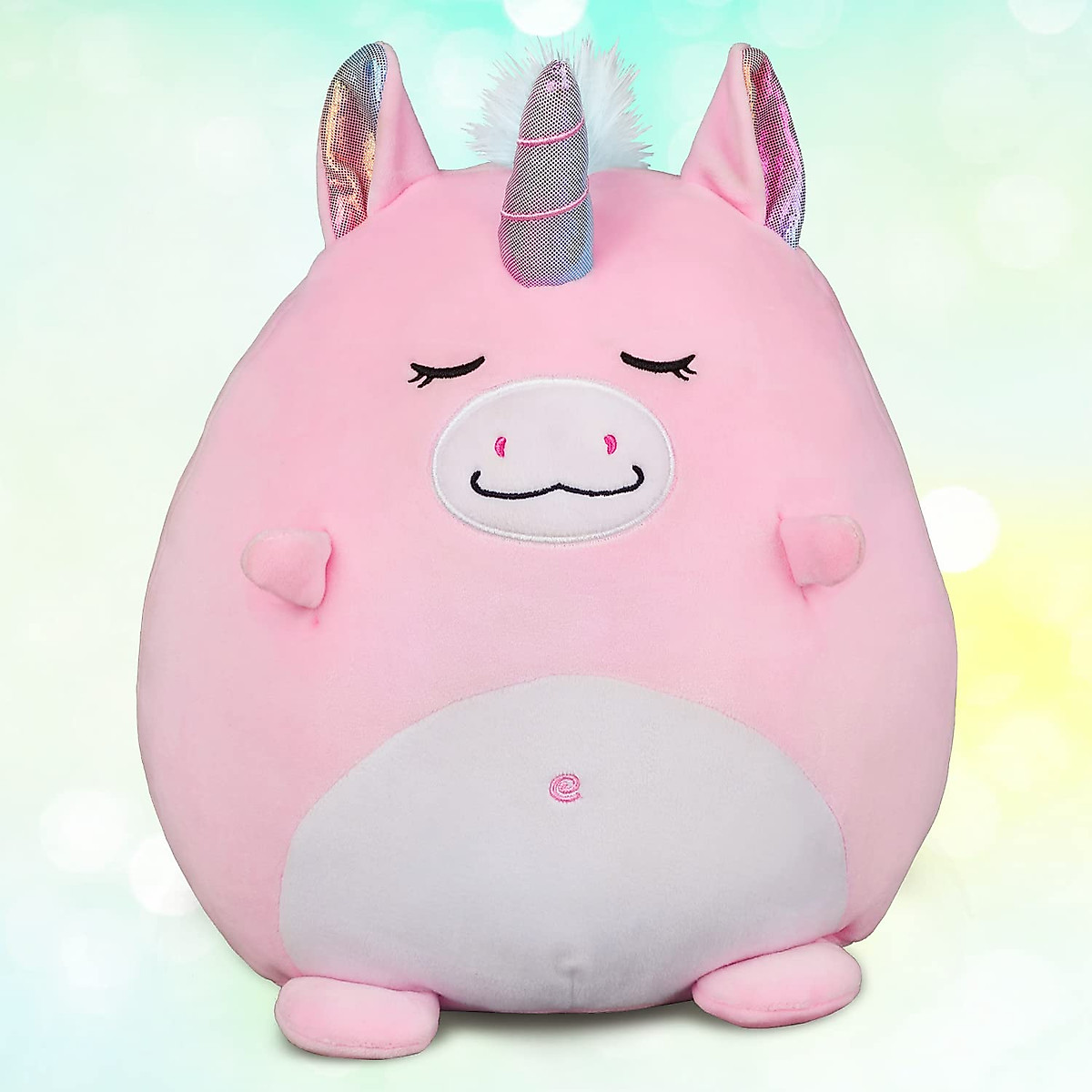 Marsjoy 8" Pink Unicorn Plush Pillow Toy Squishy Stuffed Animal Plushie Pillow Cute Unicorn Huggable Toy Kawaii Soft Cushion for Girl Kid Children's Day Birthdays Christmas