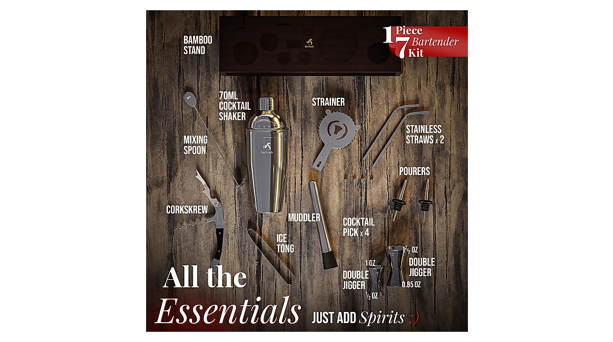 BarStash Bartender Kit - Premium Bar Tools Set