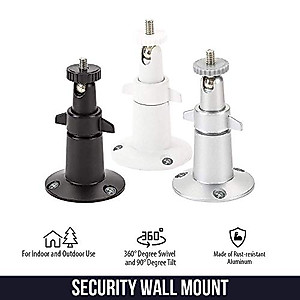 Wasserstein Adjustable Indoor/Outdoor Security Metal Wall Mount Compatible with Arlo Pro/Pro 2/Pro 3/Ultra/Ultra 2, & Others - Ring Stick Up Cam Battery, eufyCam E/2C (2 Pack, White)