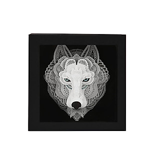 SIWEME 3D Puzzle for Adults&Kids, Funny Jigsaw Puzzle DIY Animal Paper Craft Kit 3D Paper Puzzle Wall Art Decor (Wolf)