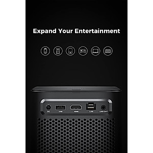 Mini Projector, Emotn N1 Netflix Officially-Licensed Portable Projector, Native 1080P Movie Projector with 5G Wi-Fi and Bluetooth 5.0, Autofocus Auto Keystone, 120" Picture, Dolby Audio Speaker, Grey