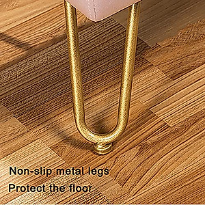 SoOSSN Modern Square Footstool,Comfy Upholstered Footrest Stool with Metal Legs,Premium Accent Stool Seat for Living Room Bedroom (Color : Green, Size : 19x13x16inch)