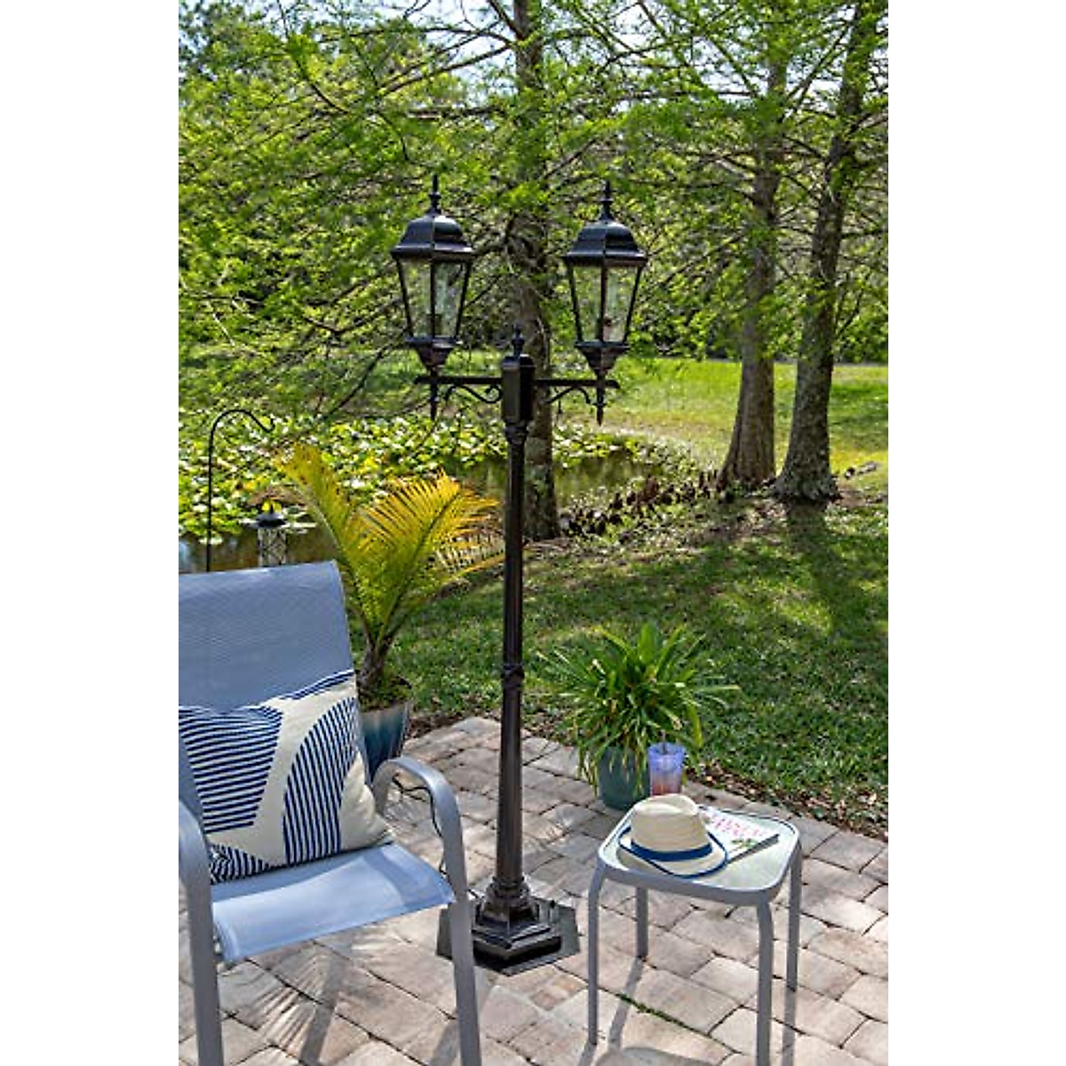 Kenroy Home 93434ORB Villa Lanterns, 2 Light Portable Post, Oil Rubbed Bronze