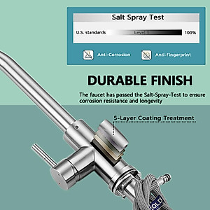 SATICO Brushed Nickel Kitchen Faucet with Pull Down Sprayer Single Handle Sink Faucet Modern Stainless Steel cUPC NSF CEC Certified, Model F80028BN