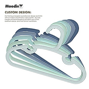 Recycled Plastic Kids Hangers | 13.5" Heavy Duty Big Kids Plastic Hangers | Bulk Pack Childrens Hangers Plastic, Large Toddler Hangers for Clothes | Child Size (2-12yrs | 50 Pack, Blues)