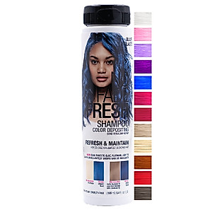 NO FADE FRESH Blue Color Depositing Shampoo - Semi Permanent Hair Color with BondHeal Bond Rebuilder - Blue Hair Dye 6.4 oz