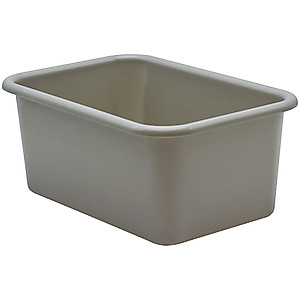 Teacher Created Resources Gray Small Plastic Storage Bin, Pack of 6