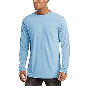 UPF 50 Shirts for Men Long Sleeve UV Shirts Sun Shirts Running Shirts Workout Shirts Fishing Shirts Rashguard Hiking Shirts Gym Shirts Blue
