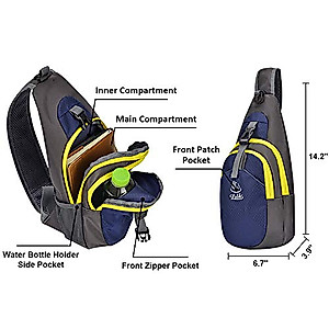 Peicees Small Sling Backpack Shoulder Chest Crossbody Bag Lightweight Nylon Hiking Daypack for Women Men