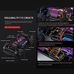 Limodgo Rc Drift Cars for Adults, 1/16 Remote Control Car, 35Km/h High Speed RC Car for Adults, 2.4GHz with 7 Modes LED Lights Racing RC Drifting Car