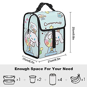 Ladycute Cinn-amo-roll Insulated Lunch Bag Lunch Tote for Women Boys Large Portable Reusable Lunch Box School Office Picnic Lunch Tote Bag