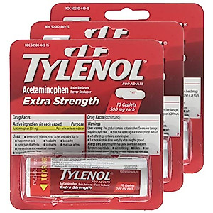 TYLENOL Extra Strength Caplets 10 ea (Pack of 3)