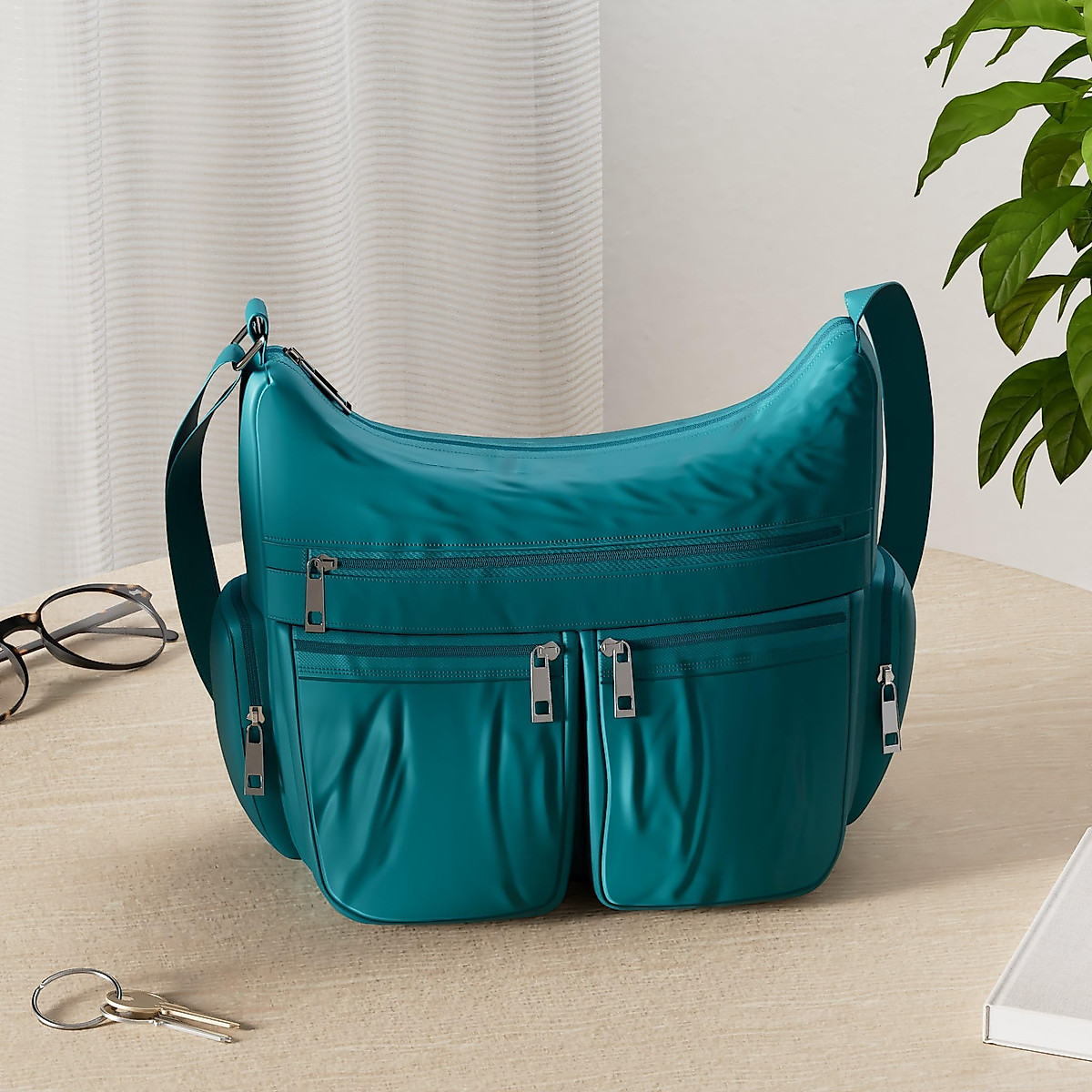 VOLGANIK ROCK Crossbody Purses for Women Shoulder Handbags Lightweight Waterproof Nylon Travel Bag Ladies Pocketbooks(Lake Blue)