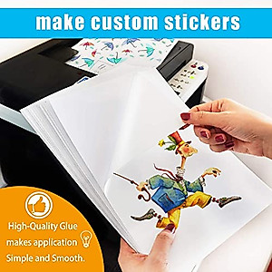Premium Printable Vinyl Sticker Paper for Inkjet Printer - 25 Matte White Waterproof Decal Paper Sheets - Dries Quickly and Holds Ink Beautifully