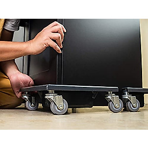 Pake Handling Tools - Low Profile Desk Cabinet Corner Mover Dolly Furniture Dollies 3 Wheel Dolly (Set of 4) 1320 lb. Capacity Quiet PU Roller Premium Ball Bearing Industrial Standard