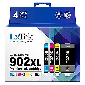 LxTek Compatible Ink Cartridge Replacement for HP 902XL 902 XL Ink Cartridge Compatible with Officejet 6978 6968 6962 6958 Printer (4 Pack)