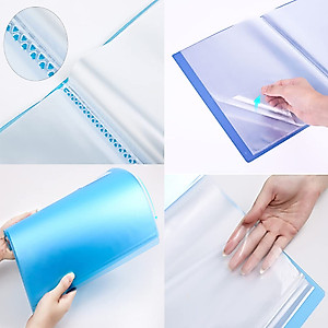 Puovez A4 Presentation Book Binder with Plastic Sleeves,Portfolio Clear Book Binder with 40 Pocket Clear Sleeves Protectors,A4 Display Book for School, Office,Business(Yellow)