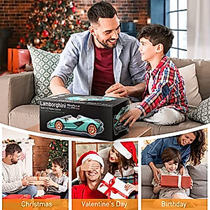 MIEBELY Lamborghini Remote Control Car, 1:12 Scale Lambo Toy Car 7.4V 900mAh Officially Licensed 12Km/h Fast Rc Cars with Led Light 2.4Ghz Model Car for Adults Boys Girls Birthday Ideas Gift - Blue