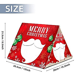 enheng Small Pet Hideout Creative Christmas Santa Red Hamster House Guinea Pig Playhouse for Dwarf Rabbits Hedgehogs Chinchillas