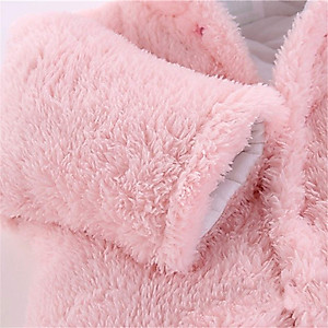 YAMEN Newborn Baby Boy Girl Sleepers Infant Snowsuit Bodysuit Footie Fleece Romper Toddler Winter Outfits 0-3 Months Pink