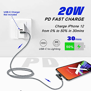 Heartbeats iPhone Fast Charger 6FT [MFi Certified] USB C to Lightning Cable 90 Degree iPhone 13 Charging Cable Compatible with iPhone 13/12/12 Mini/12 Pro/11 Pro Max/X/XS/XR/8, iPad 8th(Red)