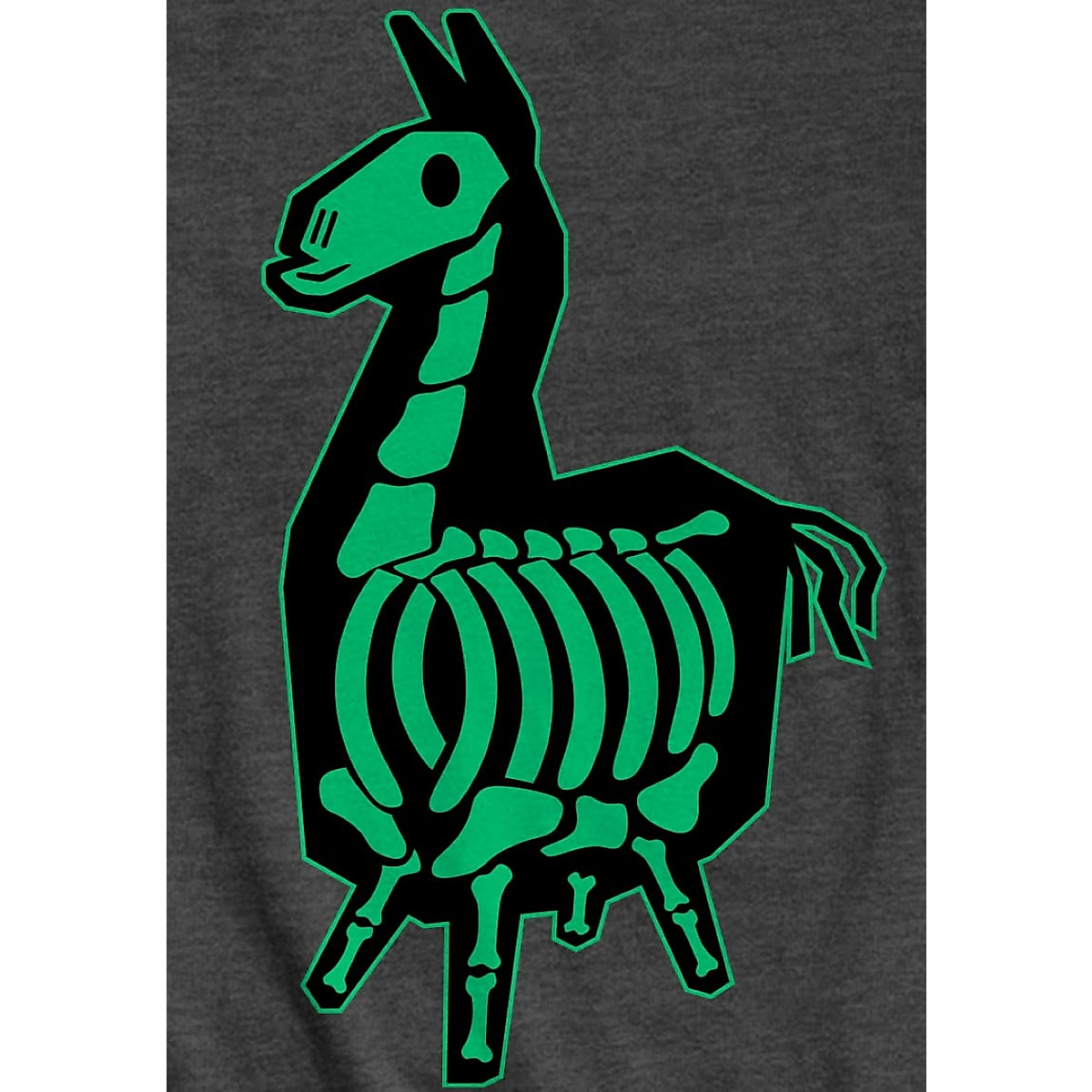 FORTNITE Big Boys' X-Ray Llama Long Sleeve T-Shirt, Charcoal Heather (M)