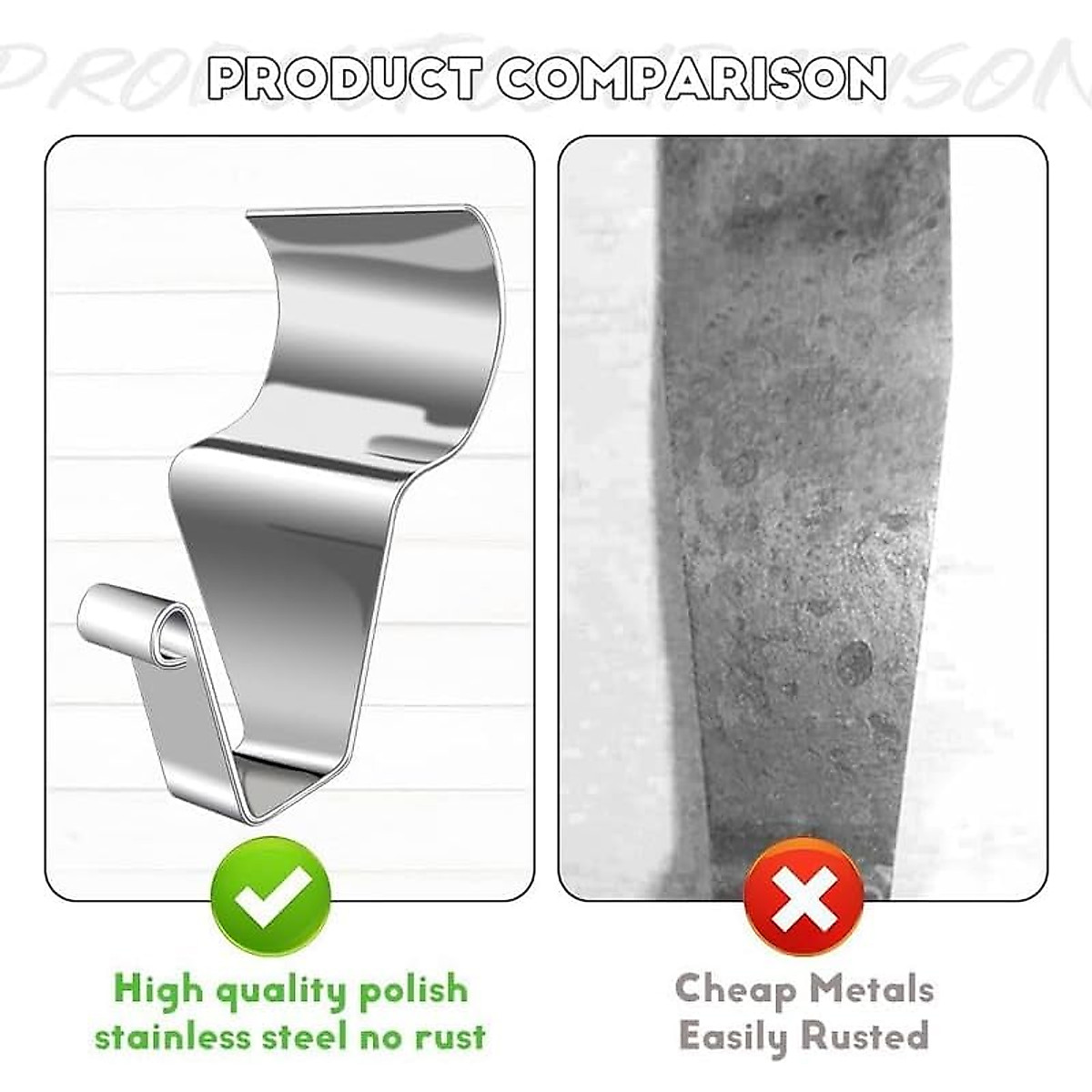 Gasuio 2024 New Vinyl Siding Hooks for Hanging Outdoor, Upgrade Heavy Duty Stainless Steel Hooks for Siding, No Hole Need Vinyl Siding Hooks Hangers for Hanging Outdoor Home Decor (#A1, 10PCS)