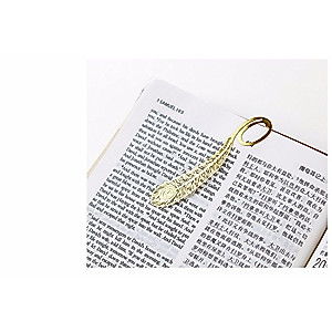 Fascola Pack of 8 Cute Cartoon Art Golden Feather Bookmarks Metal Book Mark for Reading Stationery Office School Supplies