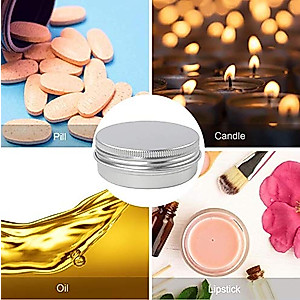 48 Pcs 1 oz Tins Silver Aluminum Tins Cans Screw Top Round Steel tins Screw Lid Containers